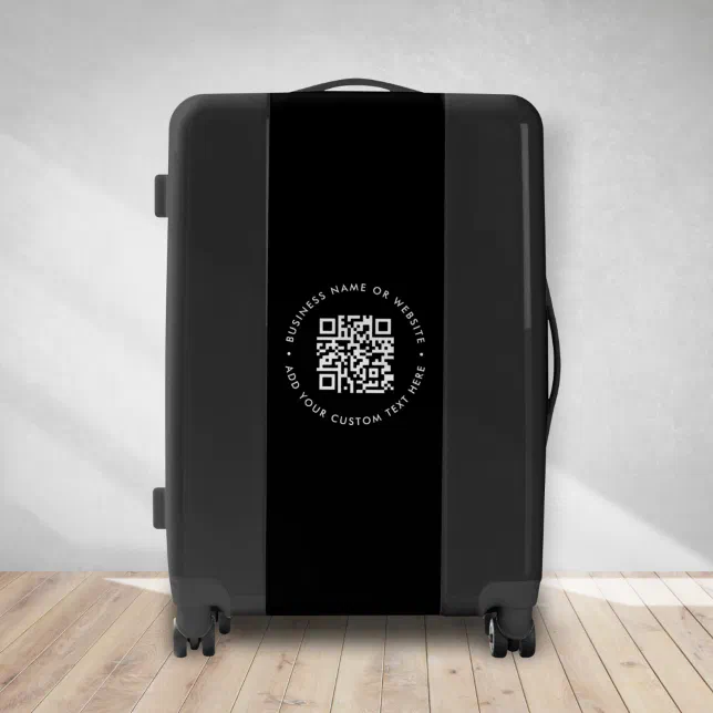 QR Code | Black Business Modern Minimalist Stylish Luggage | Zazzle