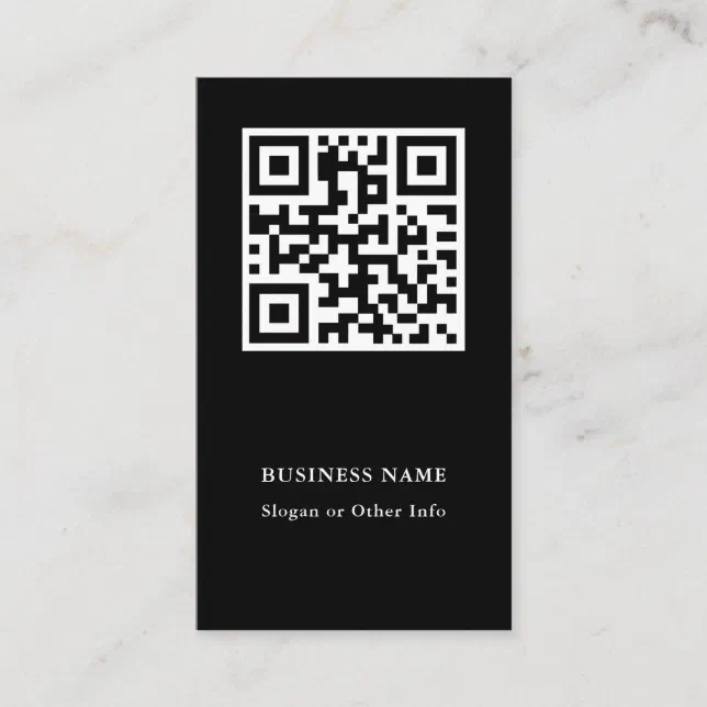 QR Code Black Modern Business Card | Zazzle