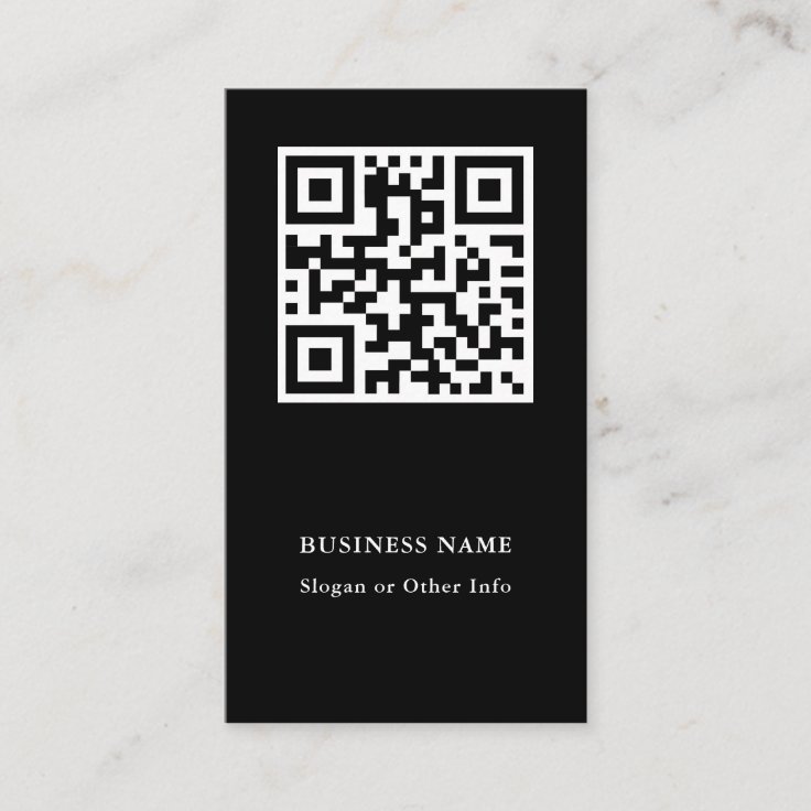 QR Code Black Modern Business Card | Zazzle