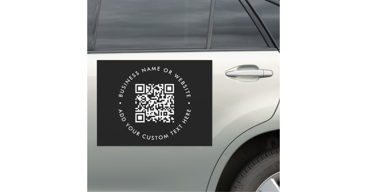 QR Code | Black Modern Minimal Stylish Business Car Magnet | Zazzle