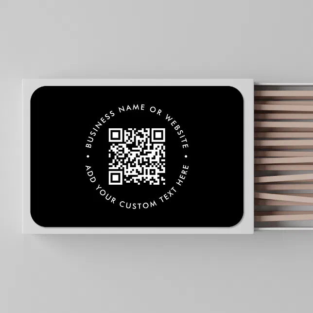 QR Code | Black Modern Minimal Stylish Business Matchboxes | Zazzle