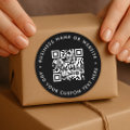 QR Code | Black Modern Minimalist Business Classic Round Sticker | Zazzle