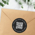 QR Code | Black Modern Minimalist Business Classic Round Sticker | Zazzle