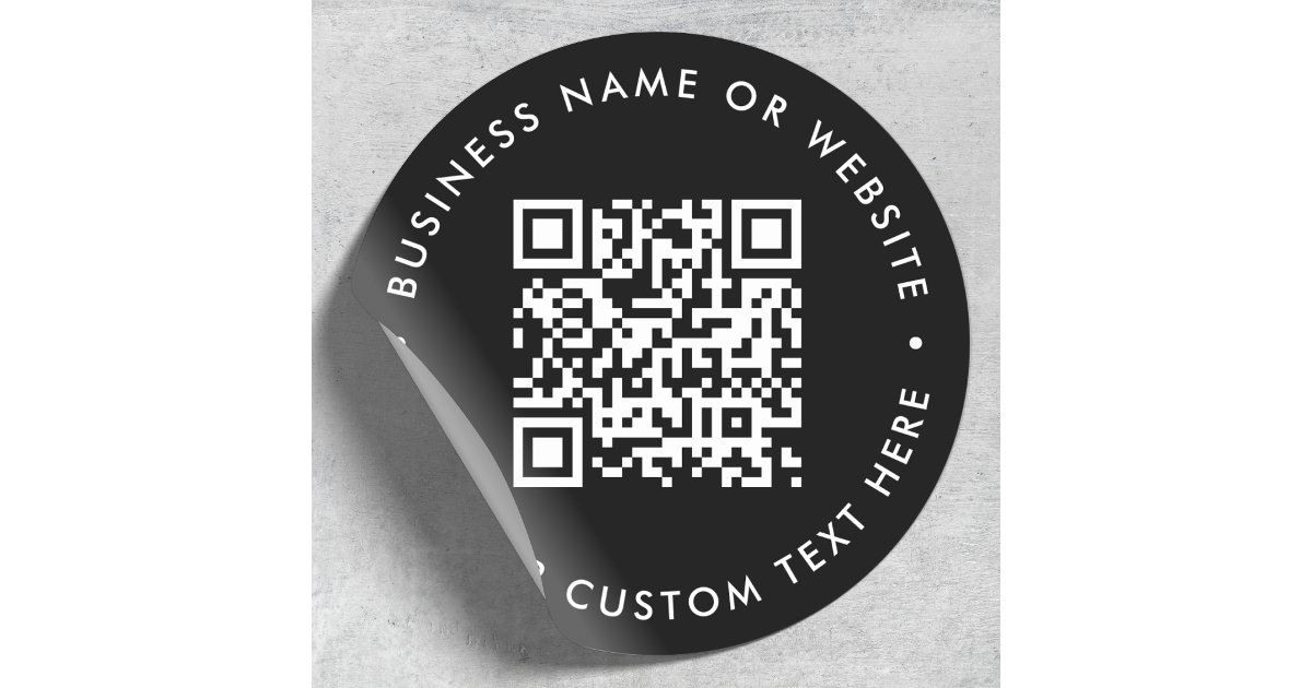 QR Code | Black Modern Minimalist Business Classic Round Sticker | Zazzle