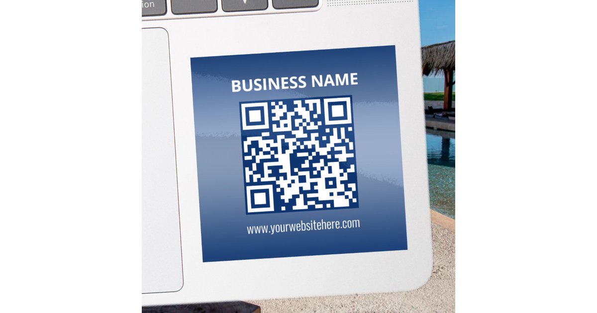 QR Code | Blue (or any color) Gradient Sticker | Zazzle