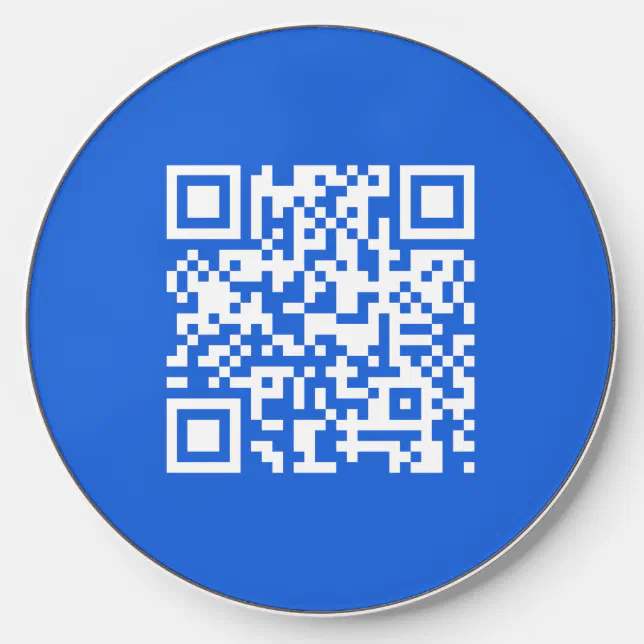 QR Code Blue & White Modern Minimalist Wireless Charger | Zazzle