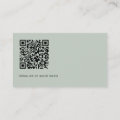QR code bold modern minimalist professional sage Business Card | Zazzle