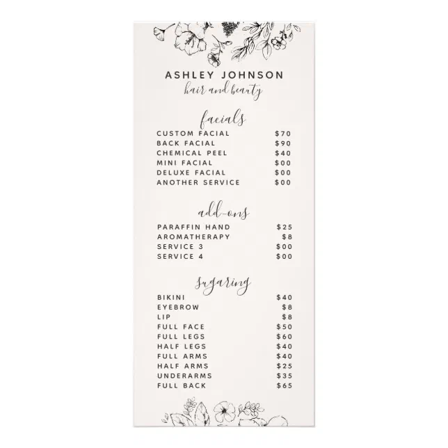QR Code Botanical Blush Spa 3 Services Menu | Zazzle