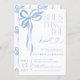 QR Code Bow She's Tying the Knot Blue Shower Invitation | Zazzle