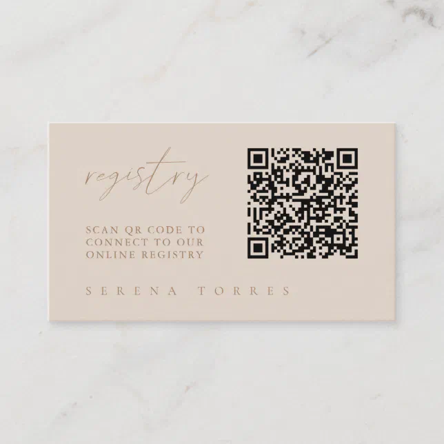QR Code Bridal Shower Registry Modern Enclosure Card | Zazzle