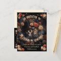 QR Code Budget Skeletons RSVP Halloween Invitation Postcard | Zazzle