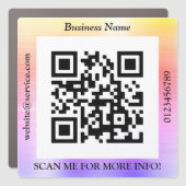 QR Code Bus. Name Website Promo, Rainbow Car Magnet | Zazzle