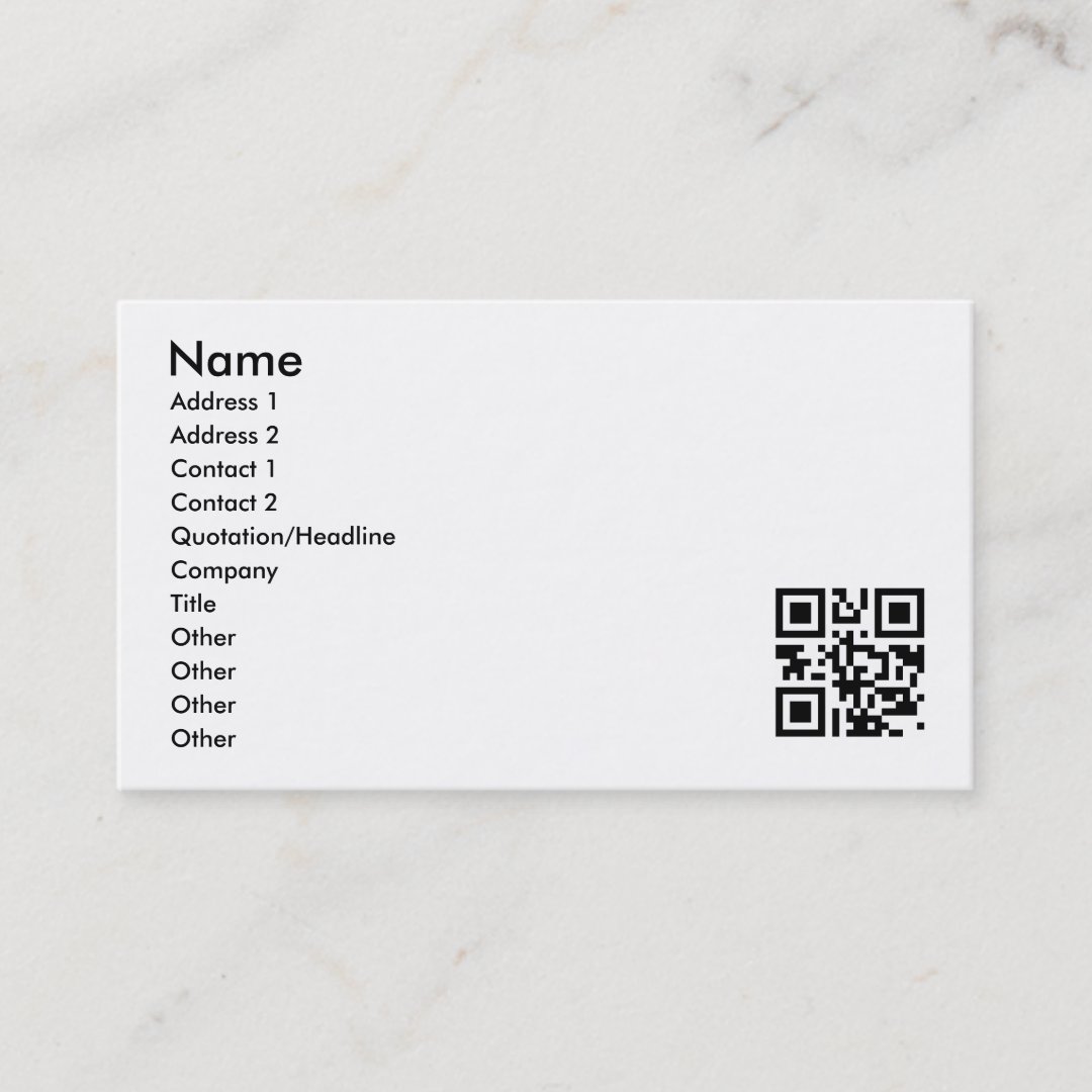 QR Code Business Card Template | Zazzle