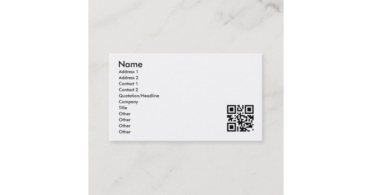 QR Code Business Card Template | Zazzle