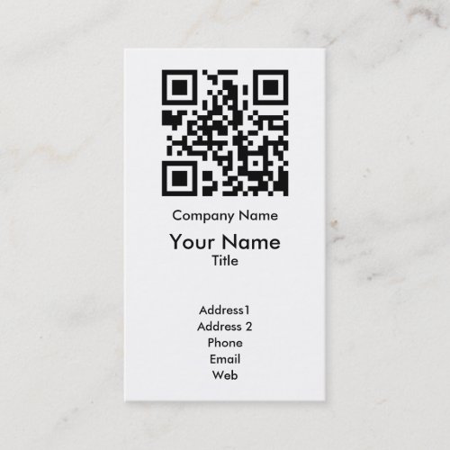 QR Code Business Card Template - Vertical