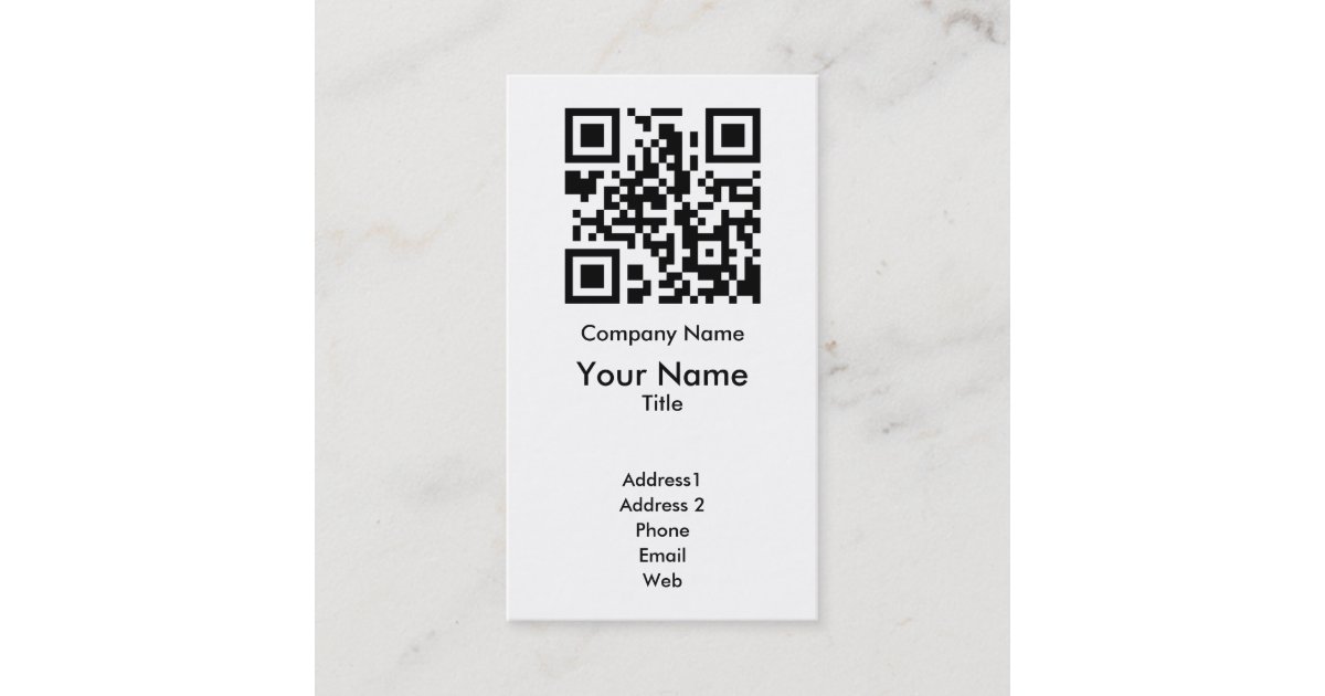 QR Code Business Card Template - Vertical | Zazzle