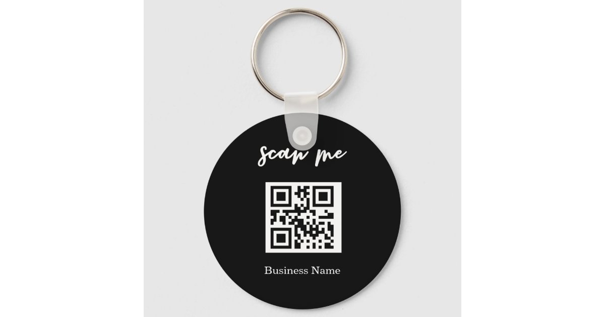 QR Code Business Card Your Logo Custom Keychain | Zazzle