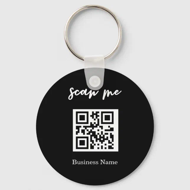QR Code Business Card Your Logo Custom Keychain | Zazzle