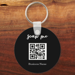 QR Code Business Card Your Logo Custom Keychain | Zazzle