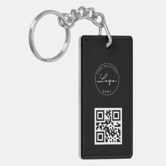 QR Code Business Card Your Logo Custom Keychain | Zazzle