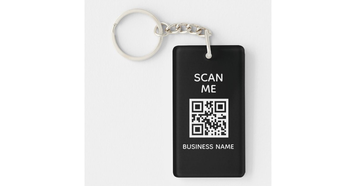 QR Code Business Card Your Logo Custom Keychain | Zazzle