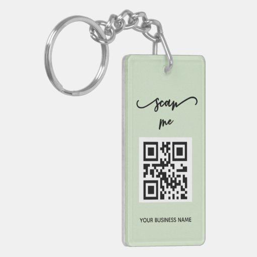 QR Code Business Card Your Logo Custom Keychain | Zazzle