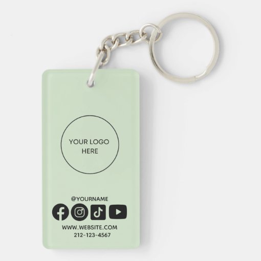 QR Code Business Card Your Logo Custom Keychain | Zazzle