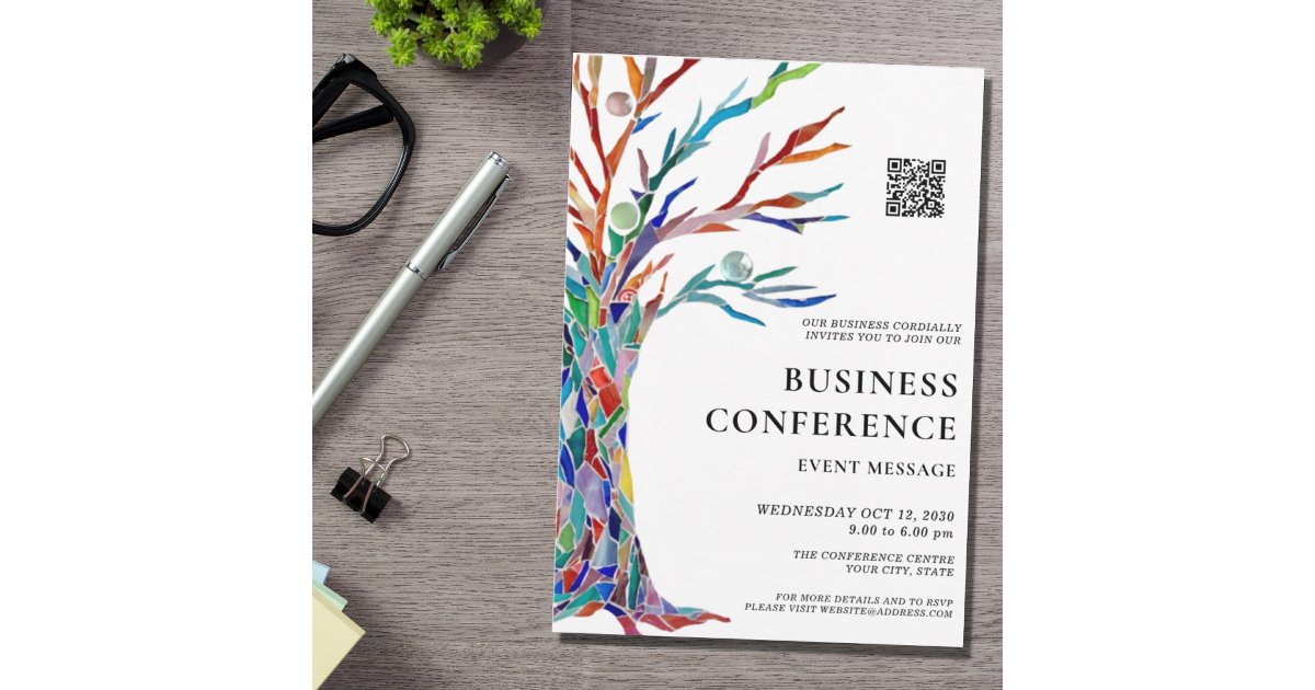 QR Code Business Conference Invitation | Zazzle