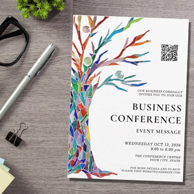 QR Code Business Conference Invitation | Zazzle