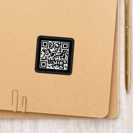 QR Code Business Corporate Minimalist Patch Black | Zazzle