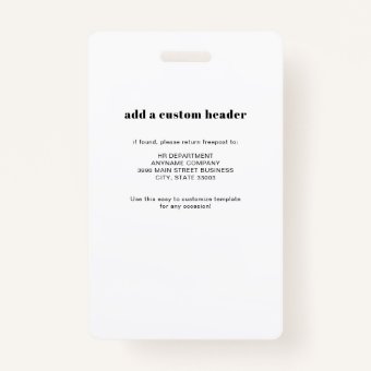 QR Code Business Employee Corporate Photo ID Badge | Zazzle