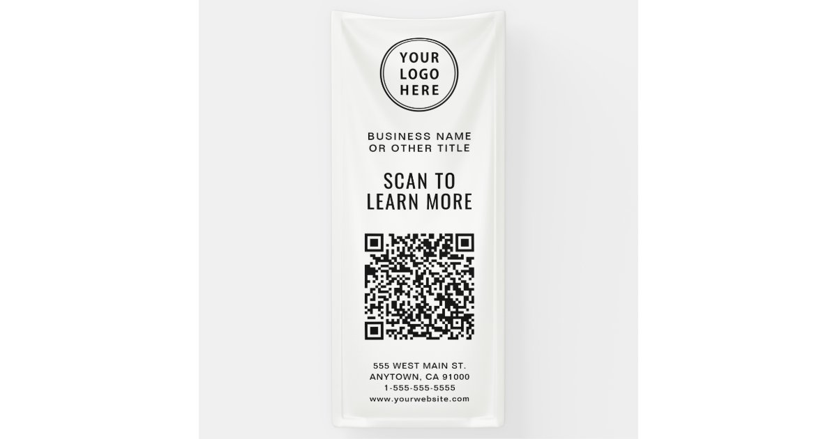 QR Code Business Logo Banner | Zazzle