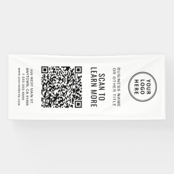 QR Code Business Logo Banner | Zazzle