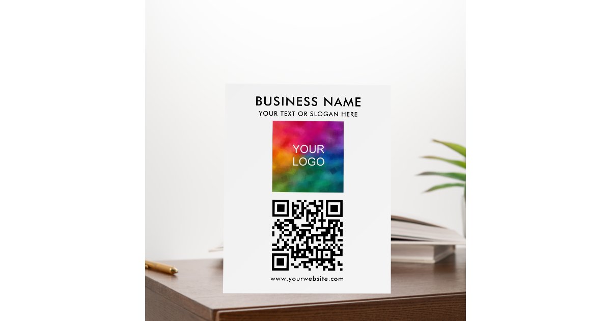 QR Code Business Logo Best Modern Elegant Template Foam Board | Zazzle