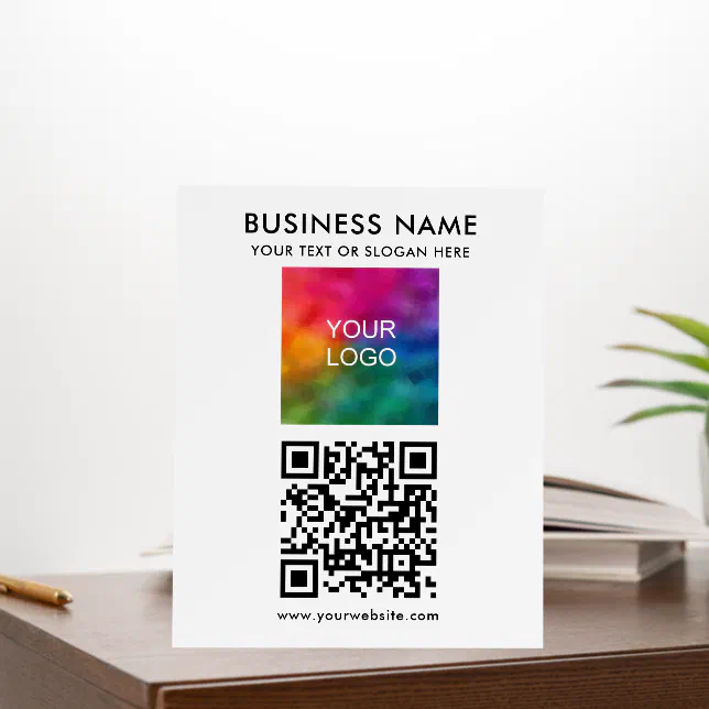 QR Code Business Logo Best Modern Elegant Template Foam Board | Zazzle