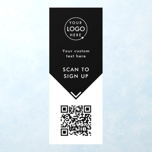 QR Code | Business Logo Black and White Wall Decal | Zazzle