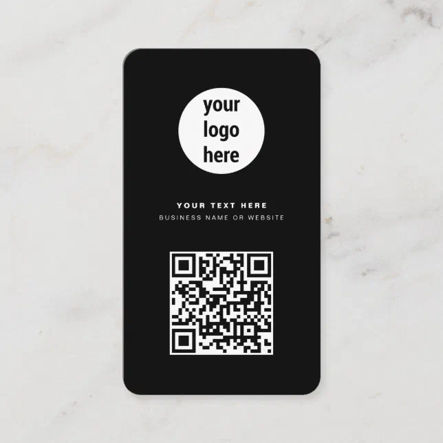 QR Code Business Logo Black Corporate Business Card | Zazzle