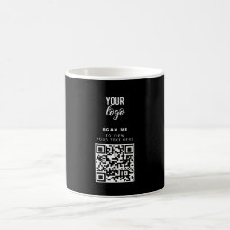 QR Code Business Logo Black Minimalist Corporate Coffee Mug | Zazzle