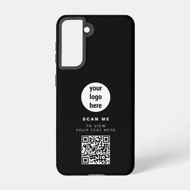 QR Code Business Logo Black Minimalist Corporate Samsung Galaxy Case ...
