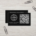 QR Code Business Logo Black Modern Professional Business Card | Zazzle