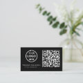 QR Code Business Logo Black Modern Professional Business Card | Zazzle