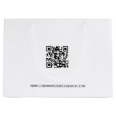 QR code Business logo Company website Custom Large Gift Bag | Zazzle