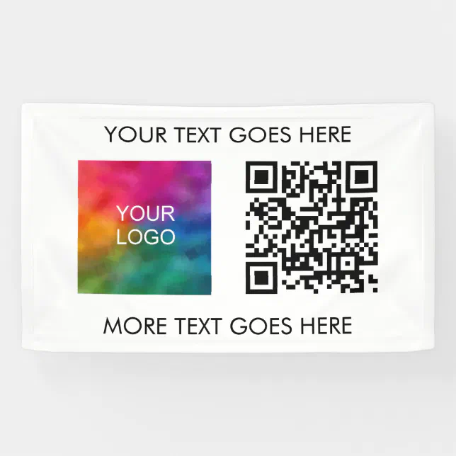 QR Code Business Logo Modern Elegant Best Template Banner | Zazzle
