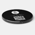 QR Code Business Logo Modern Minimalist Black Wireless Charger | Zazzle
