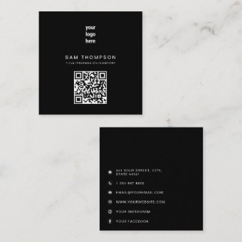 QR Code Business Logo Modern Minimalist Business Calling Card | Zazzle