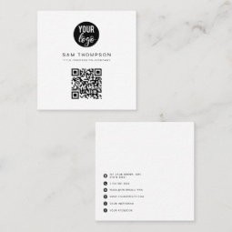 QR Code Business Logo Modern Minimalist Business Calling Card | Zazzle