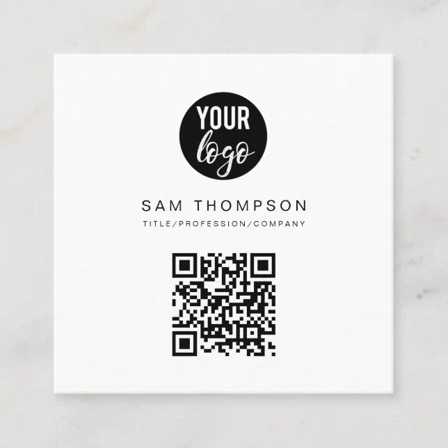 QR Code Business Logo Modern Minimalist Business Calling Card | Zazzle