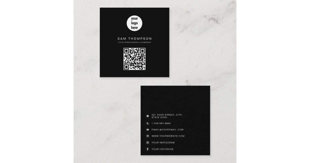 QR Code Business Logo Modern Minimalist Business Calling Card | Zazzle