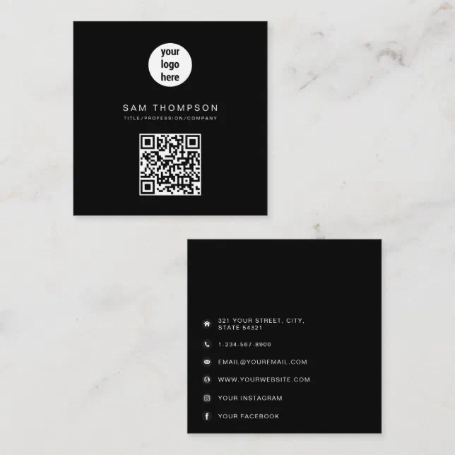 QR Code Business Logo Modern Minimalist Business Calling Card | Zazzle