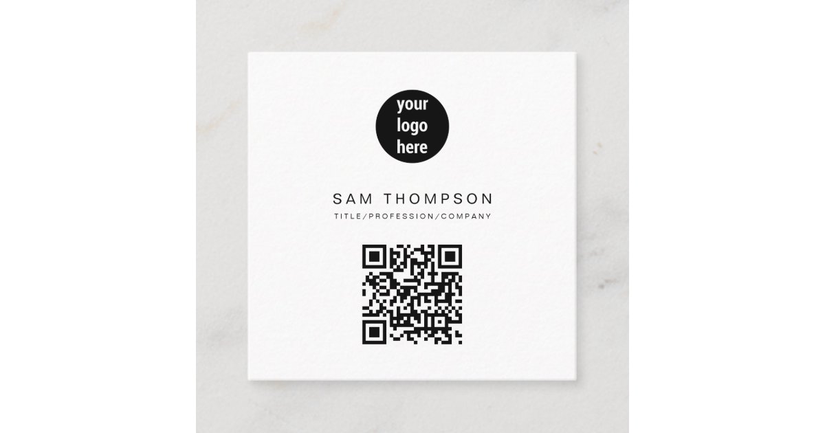 QR Code Business Logo Modern Minimalist Business Calling Card | Zazzle